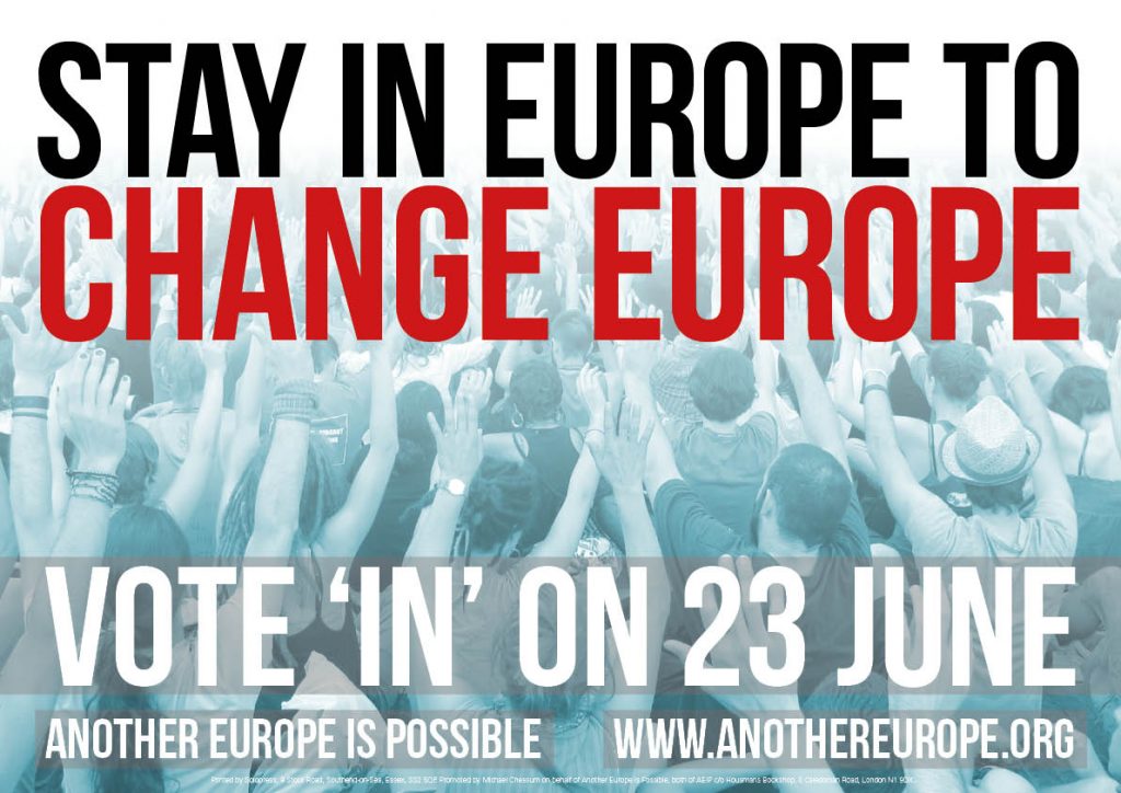 Referendum leaflets and materials – Another Europe is Possible