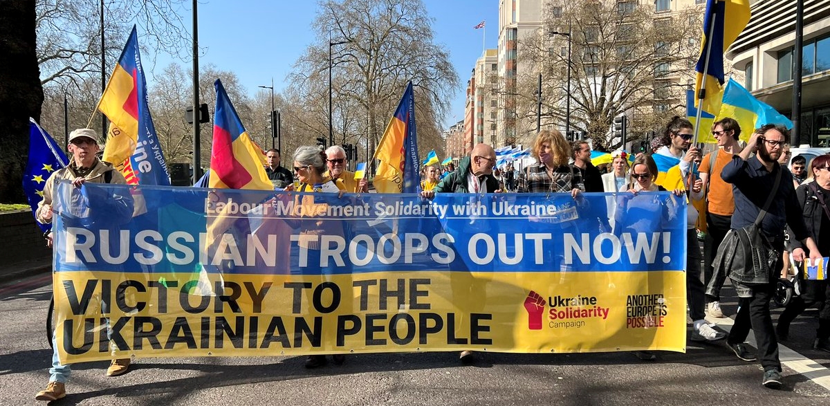 London: Trade unions rally to support Ukraine! – Another Europe is Possible